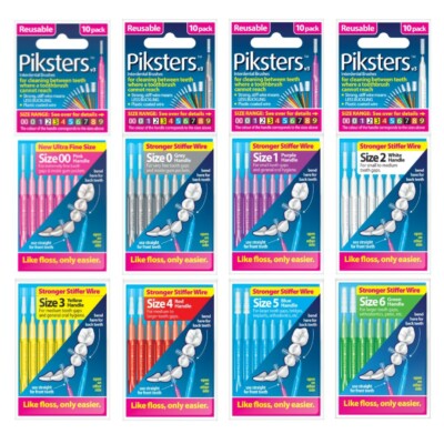 Piksters Interdental Brushes v3 10 Pack Sizes 00 to 6 Available Easier ...