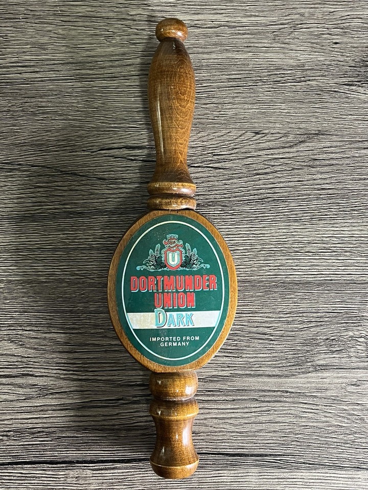 Vintage Dortmunder Union Dark German Beer Wooden Tap Handle Knob Pull ...