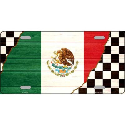 Mexico Racing Flag License Plate Metal Sign Plaque Art Car Truck Wall ...