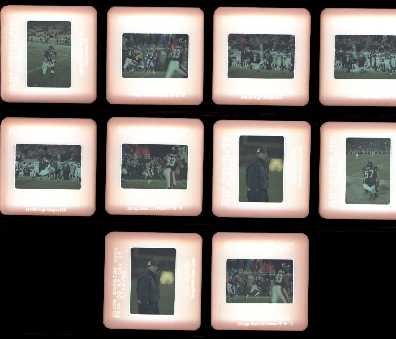 JRM-7 NFL 2001 Playoffs Chicago Bears 19 Eagles 33 10pc 35MM ORIG ...