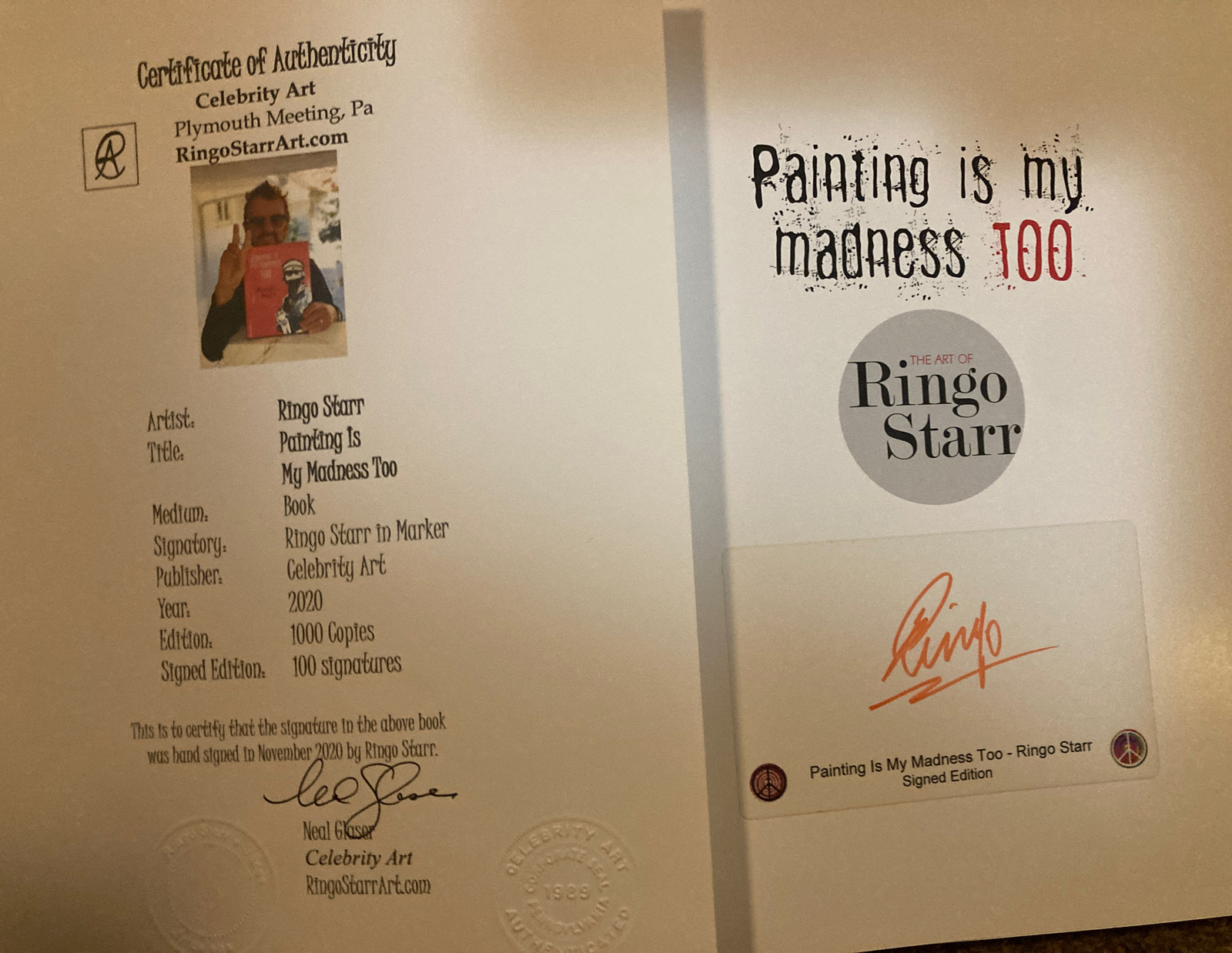 SIGNED RINGO STARR Painting is My Madness The Art of Ringo Star ...