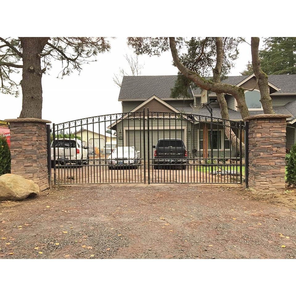ALEKO Paris Style Ornamental Steel Dual Driveway Gate 12 ft x 6 ft ...
