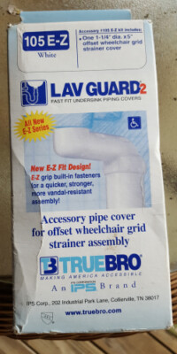 Truebro ADA Lavatory Lav Guard 2 Wheelchair 5" Offset Pipe Cover White ...
