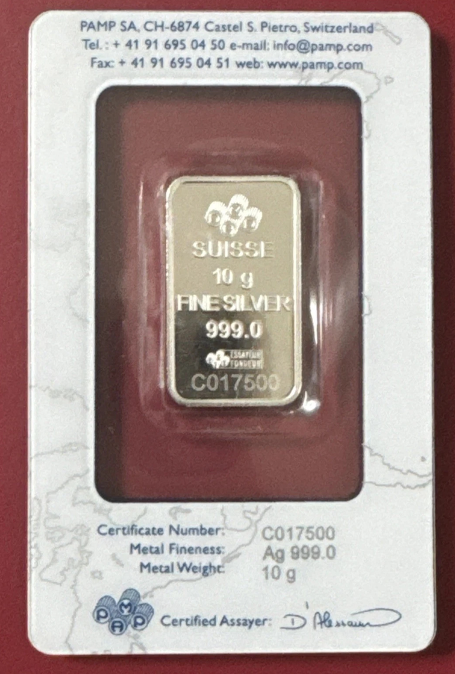 PAMP SUISSE 10 GRAM .999 FINE IN OFFICIAL ASSAY CARD WITH FORTUNA | eBay