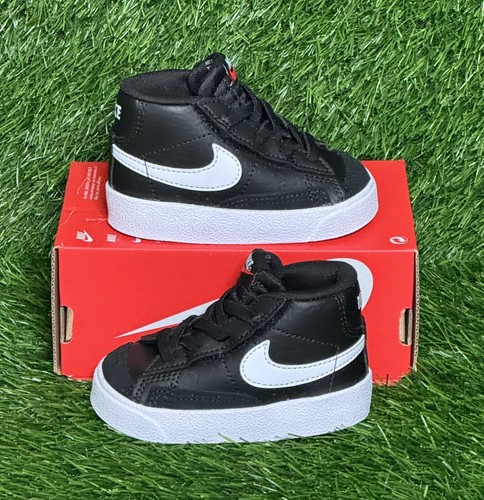Size 2C - Baby Nike Blazer Mid 77 INFANT Toddler Shoes Black White ...