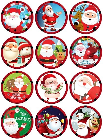 Christmas Cupcake Toppers Printable 30x Merry Christmas Cupcake