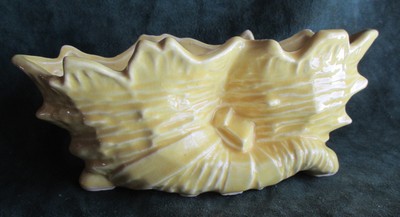 Vintage Signed Art Pottery McCoy Double Sea Shell Planter in Canary ...
