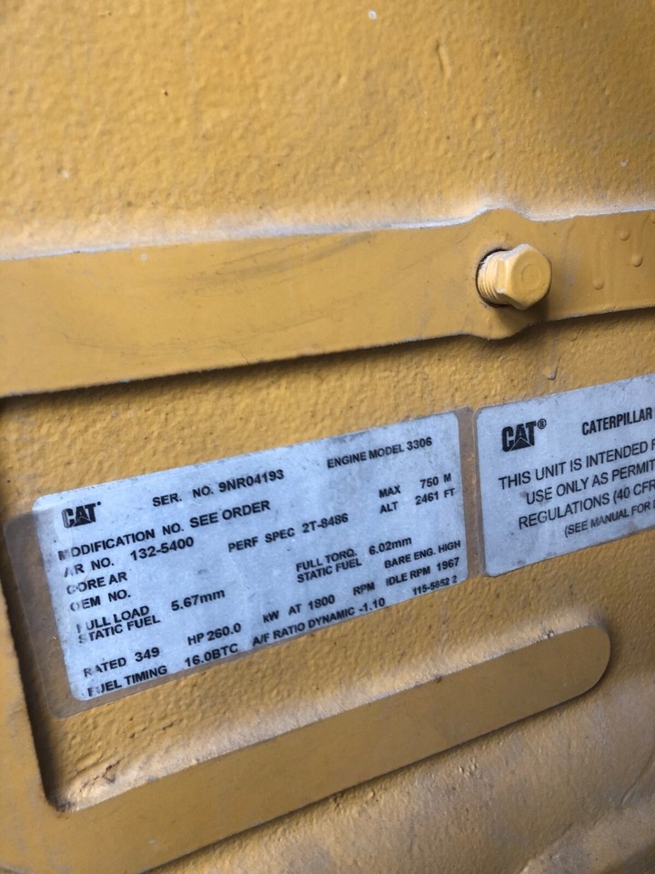 230 kW CAT Generator, Diesel, 2000, 5510 Hours, 3300 Series, Serial ...
