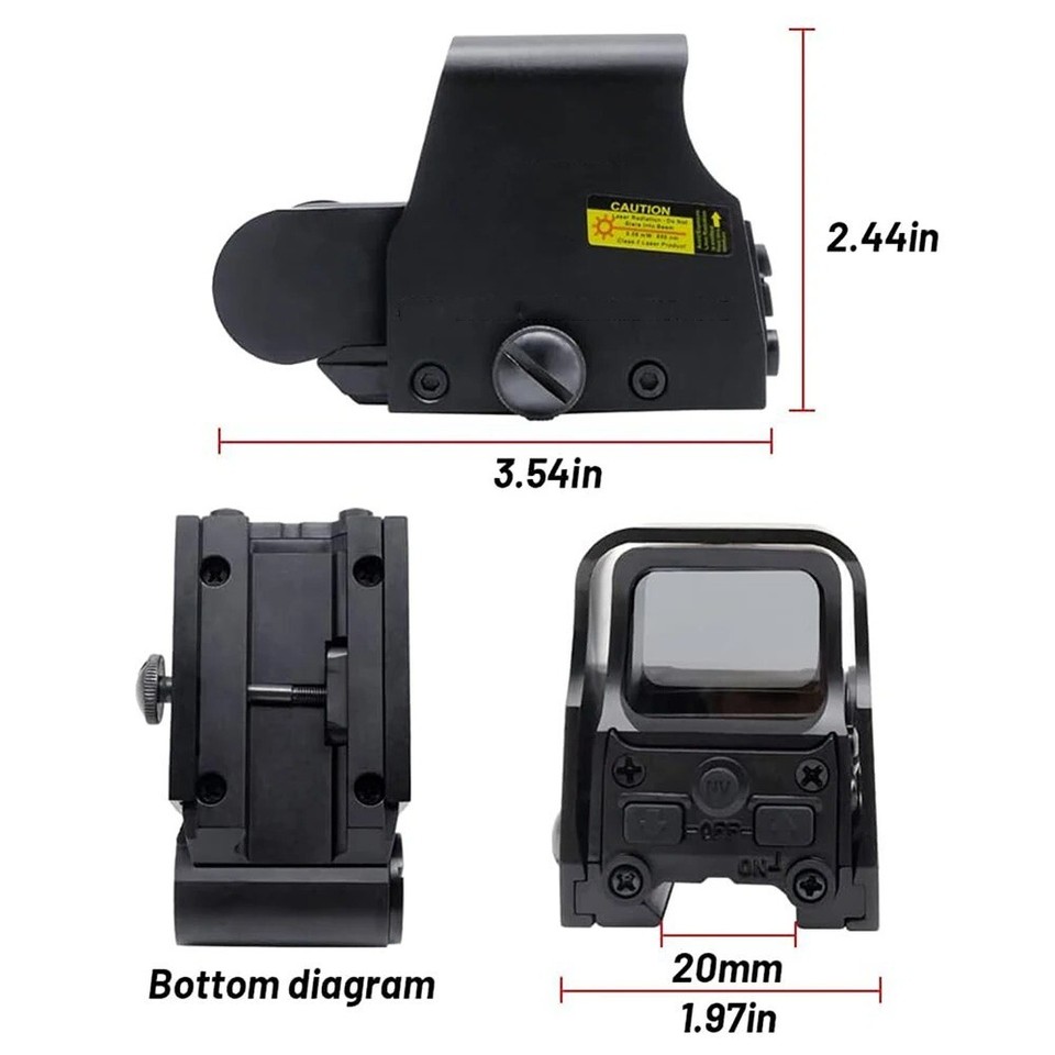 553 Holographic Reflex Sight Scope Red Green Dot Tactical Hunting 20mm ...