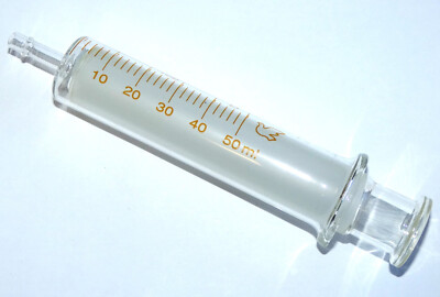 Glass syringe 5/10/20/50/100 ml cc re-usable lab ink sampler no needle ...