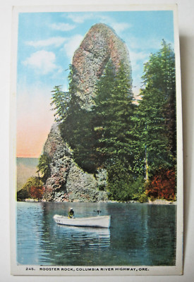 Rooster Rock from Columbia River Highway, Oregon unused 1920 era ...