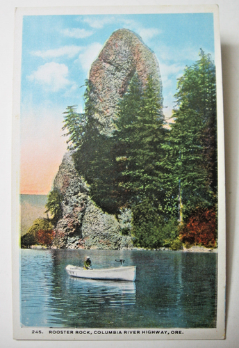 Rooster Rock from Columbia River Highway, Oregon unused 1920 era ...