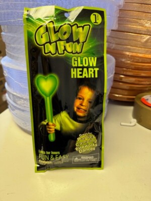 Regent Glow N Fun 1ct. Glow Heart Glow Stick With Heart Topper Party ...