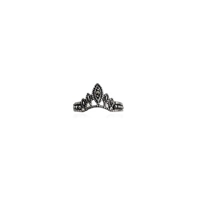 925 Sterling Silver Marcasite Tiara Ring Adjustable | eBay UK