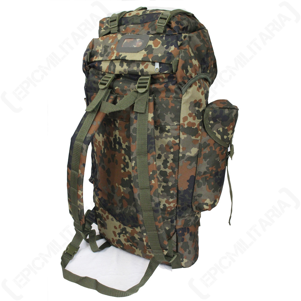 German Army Style Flecktarn 65L Rucksack - Military Backpack Bag Cadets ...