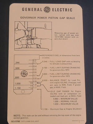 Vintage General Electric Governor Power Piston Gap Scale Instruction ...