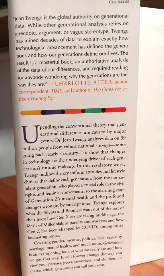 Generations The Real Differences Hardcover Book Jean M. Twenge PhD | eBay