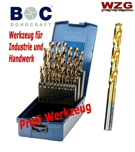 Bohrer Set Satz Metallbohrer Spiralbohrer Titan-nitrierte HSS G Set 25 ...