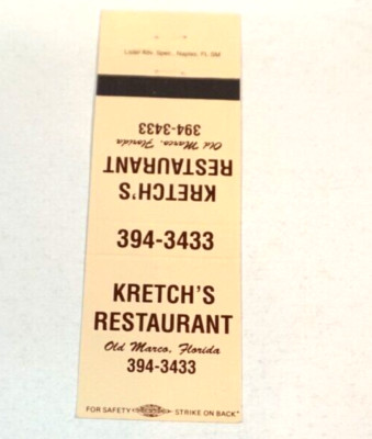 Matchbook Kretch's Restaurant Old Marco Florida | eBay