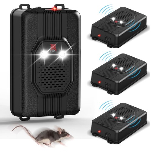 Ultrasonic Rodent Repeller for Cars and Indoor 4 Packs, Battery ...
