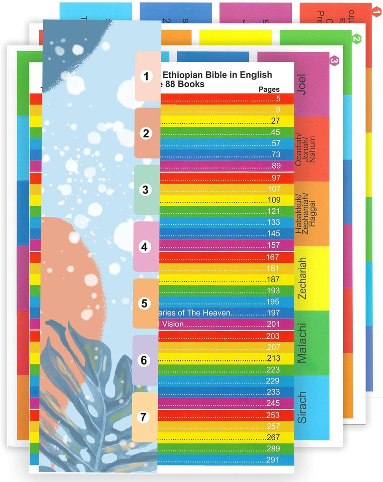 Index Tabs for Ethiopian Bible – 72 Color-Coded Tabs for 88 Books ...