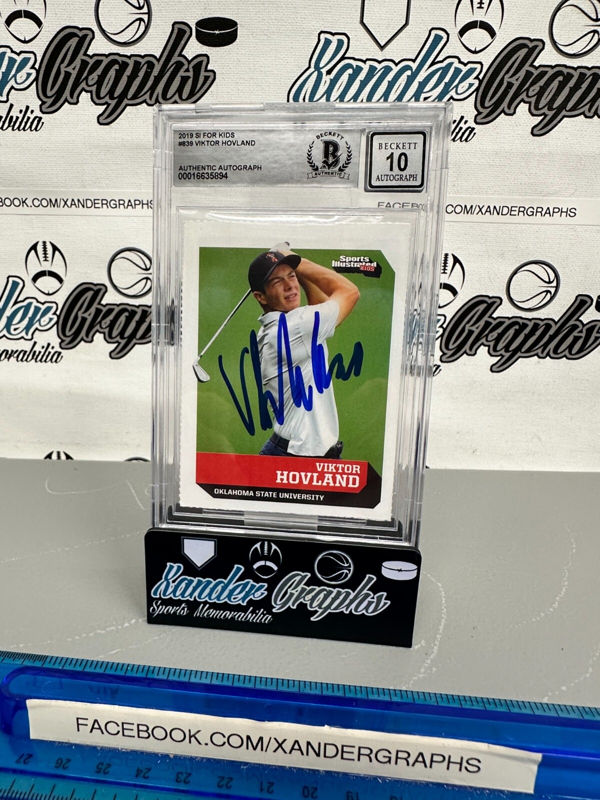 VIKTOR HOVLAND 2019 SI FOR KIDS SIGNED AUTOGRAPHED GOLF RC CARD BECKETT ...