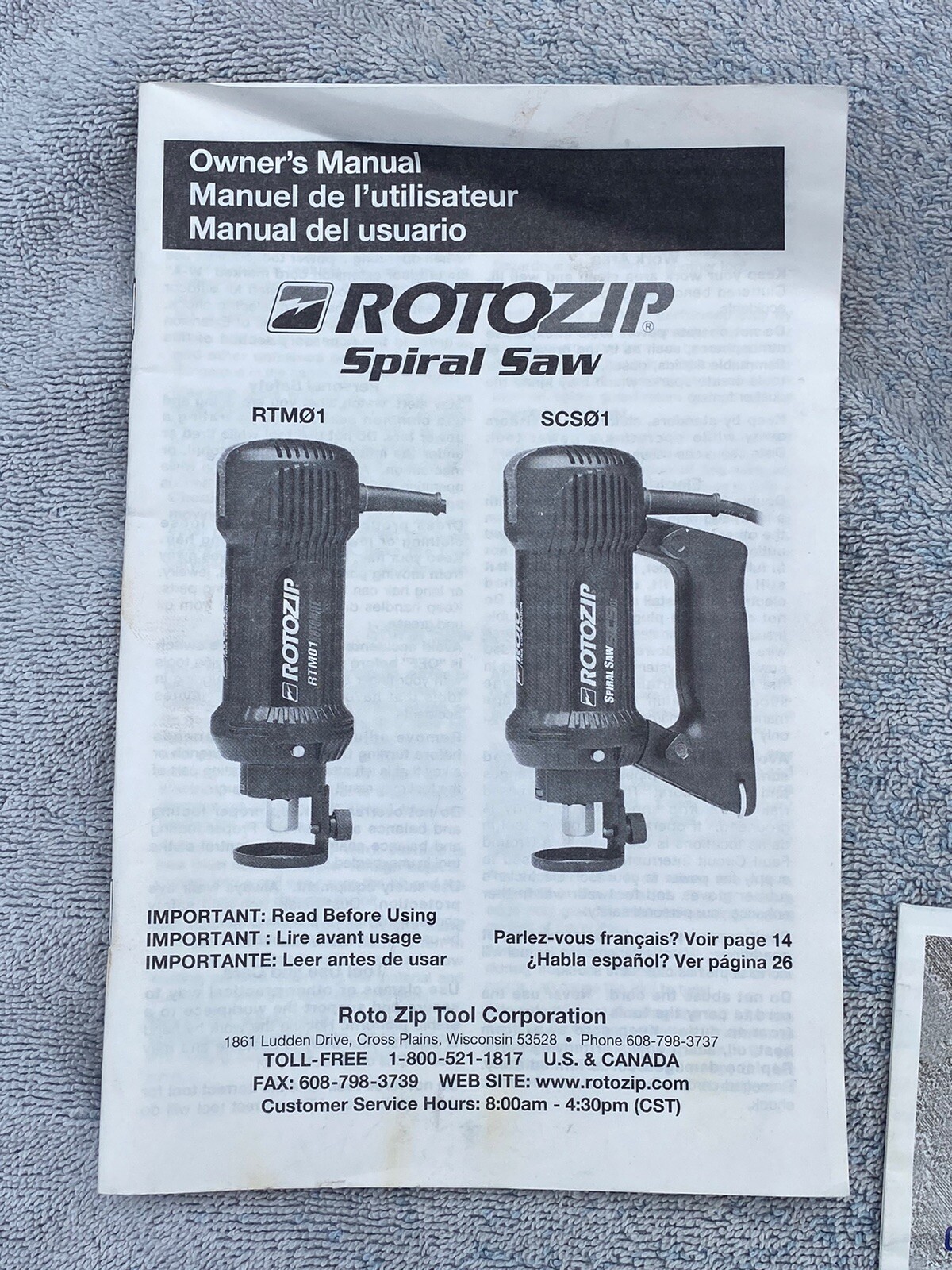 Rotozip SCS01 Spiral Saw & Circle Guide ZM101 Zip Mate Attachment & New ...