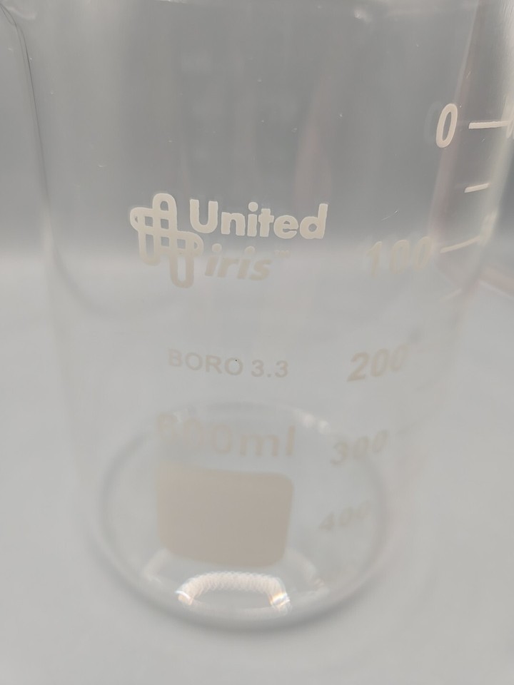 600ml Beaker Boro 3.3 United Iris Glass Science Chemistry Lab | eBay