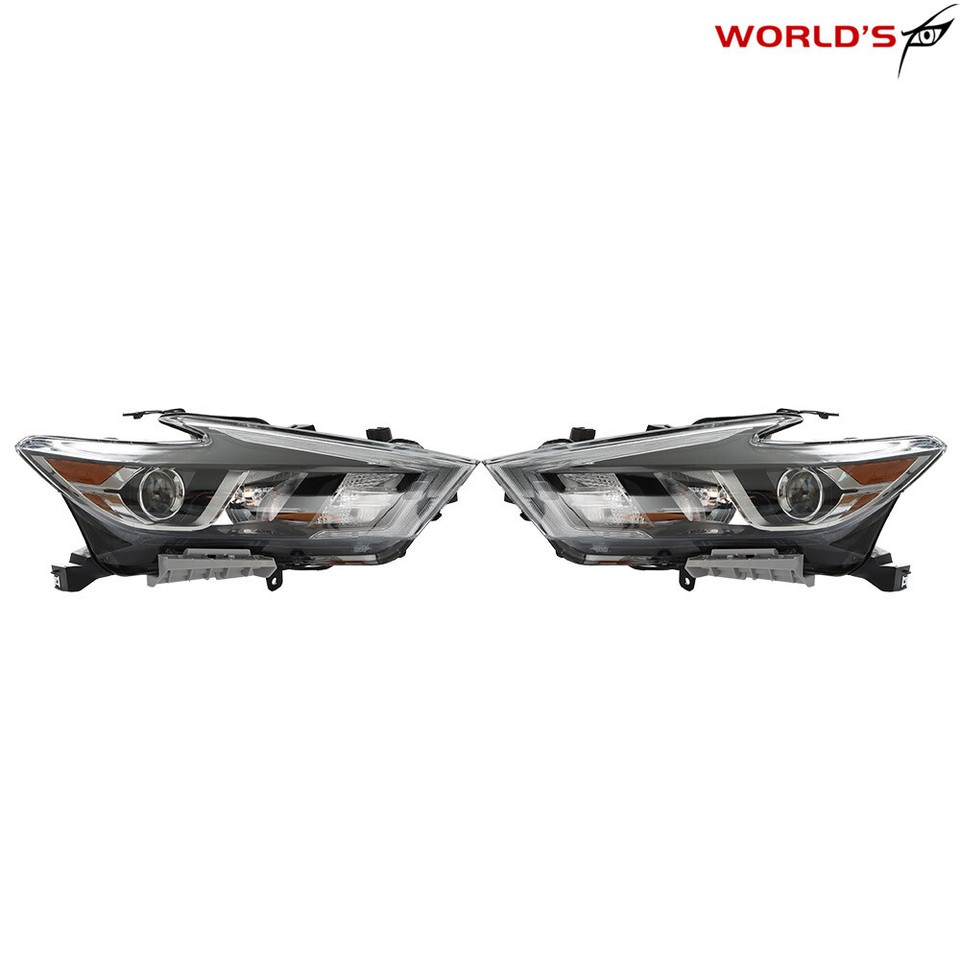 Headlights For nissan maxima S SL SV Halogen w/ LED DRL Black RH+LH ...