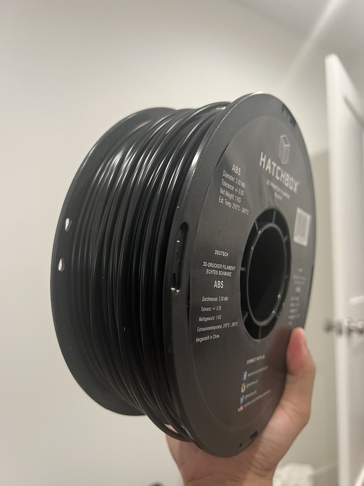 Matchbox ABS 3D Printer filament - Black 3.00mm Diameter - 1kg Spool | eBay
