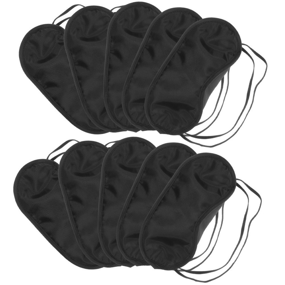 10 Pcs Black Polyester Eye Face Mask Sleep Eye Covers Soft Blindfolds ...
