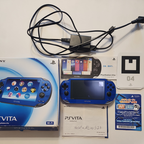 SONY PlayStation PS Vita PCH-1000 CIB ZA04 Sapphire Blue Wi-Fi model 8 ...