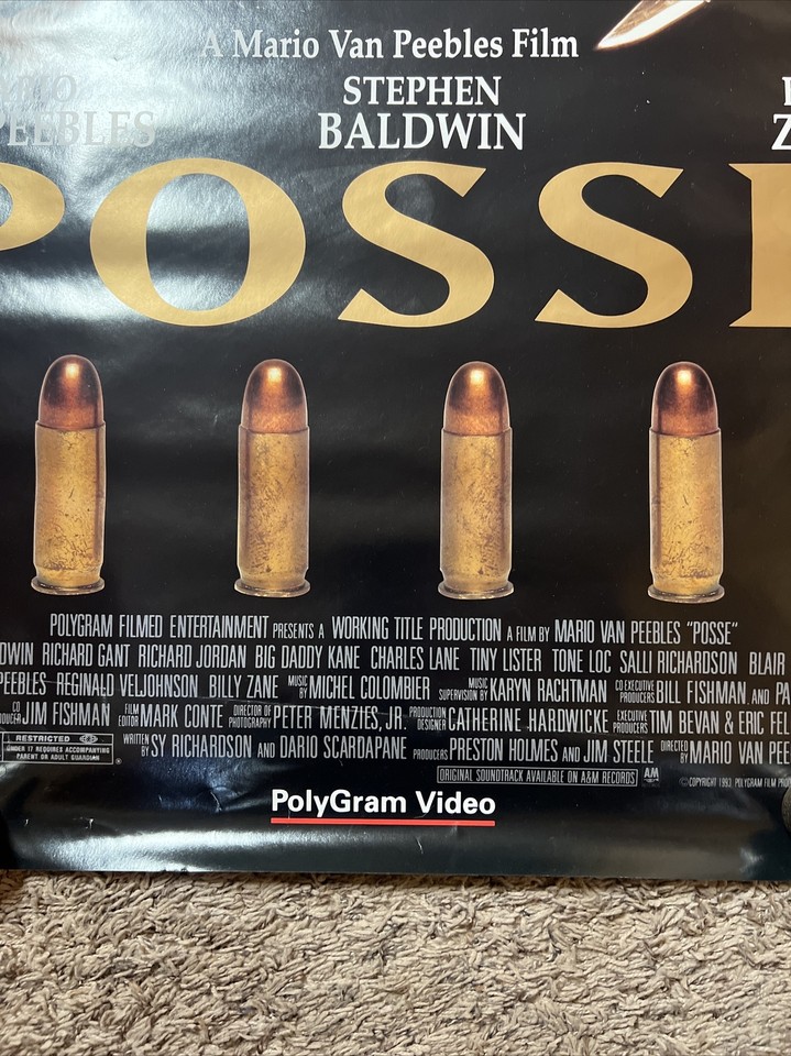 Vintage 1993 Original Movie Poster POSSE - Mario Van Peebles & Stephen ...