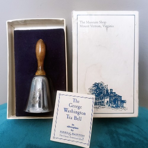 Reed & Barton Silver Plate And Wood Handle Mount Vernon Bell ...