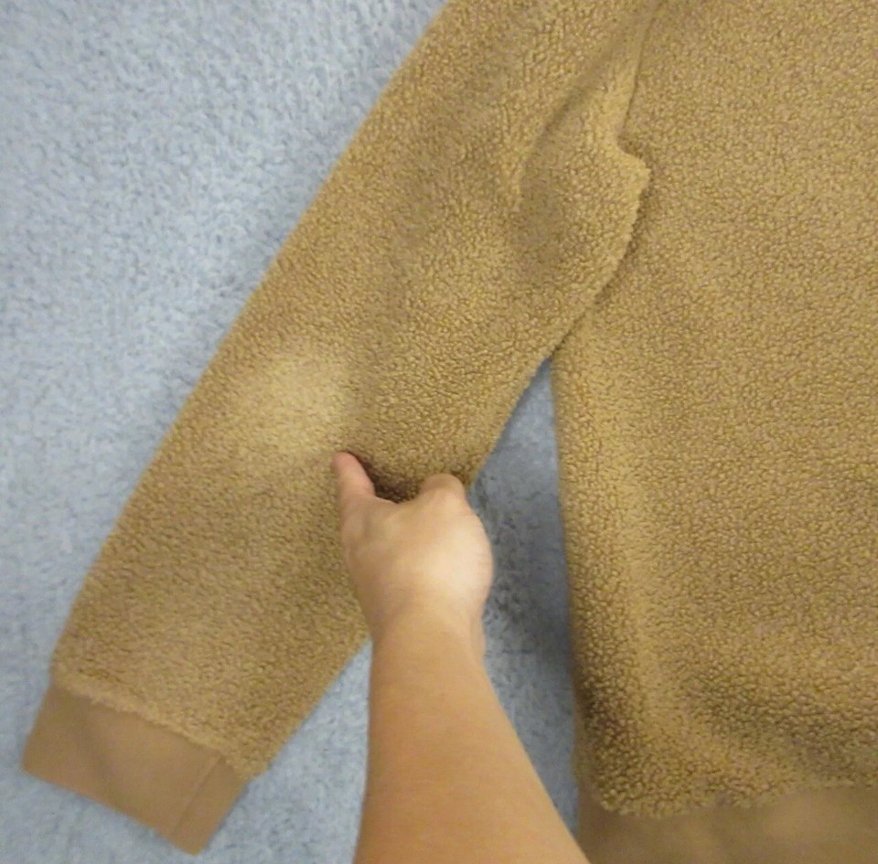 COS Mens Teddy Fleece Sweatshirt size L Relaxed Fit Sherpa Deep Pile ...