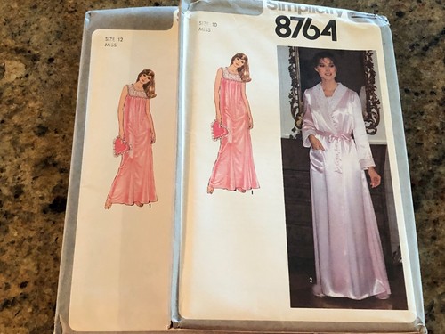 🌹1978 SIMPLICITY #8764-LADIES GORGEOUS SILK LINGERIE-NIGHTGOWN-ROBE ...