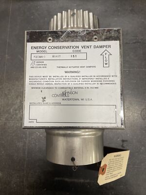 Johnson Controls Energy Conservation Vent Damper Thermally Actuated ...
