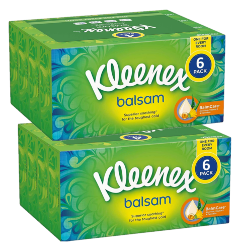 Kleenex Balsam Facial Tissues Aloe Vera Soft Protect 3, 6 or 12 Pack ...