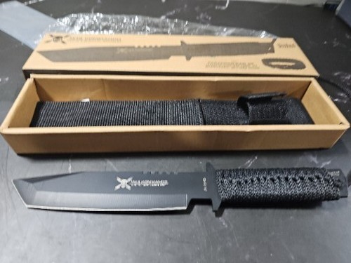 United Cutlery Knife M48 Black Tanto Fixed Blade Cord Handle Aus-6 11 ...