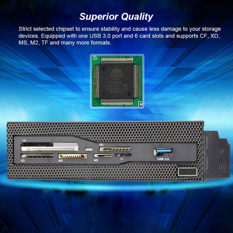 5.25" Internal Card Reader Media Multi-Function Dashboard PC Front ...