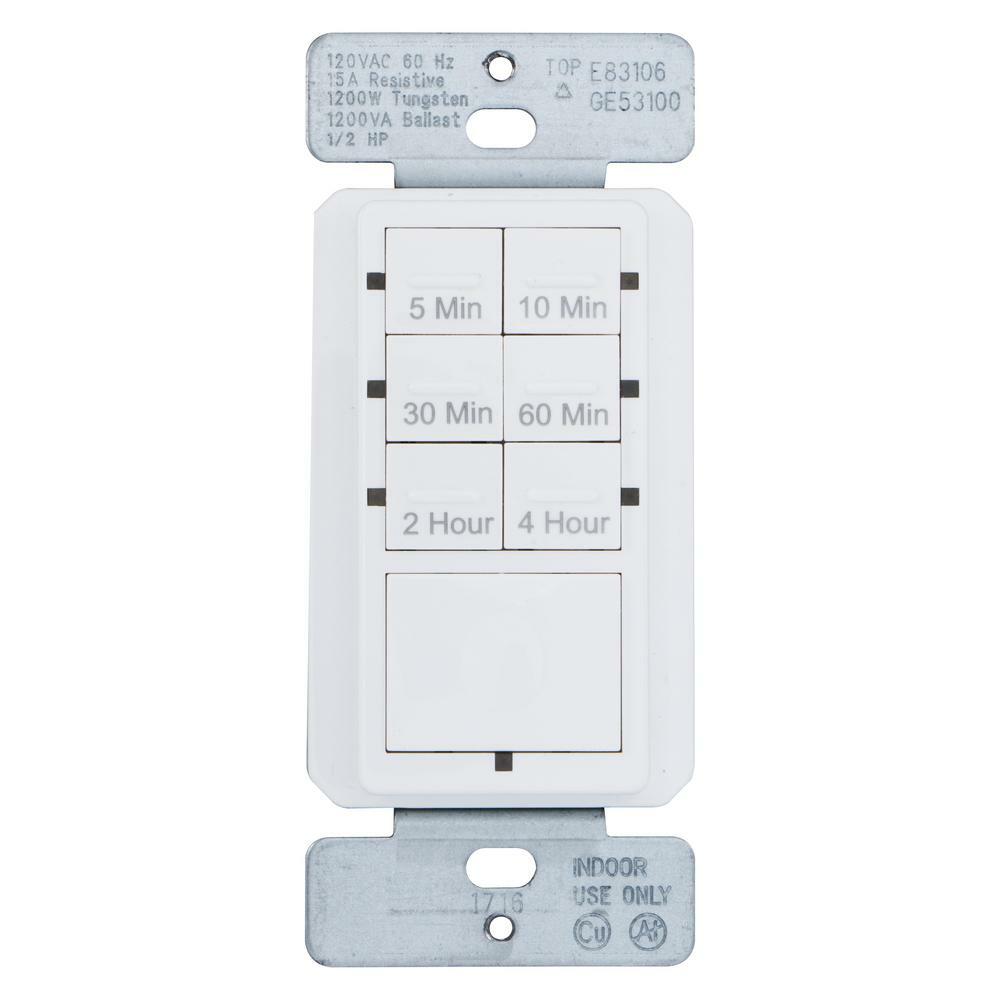 Defiant Countdown Timer Light Switch Control 4 Hr In Wall Push Button ...