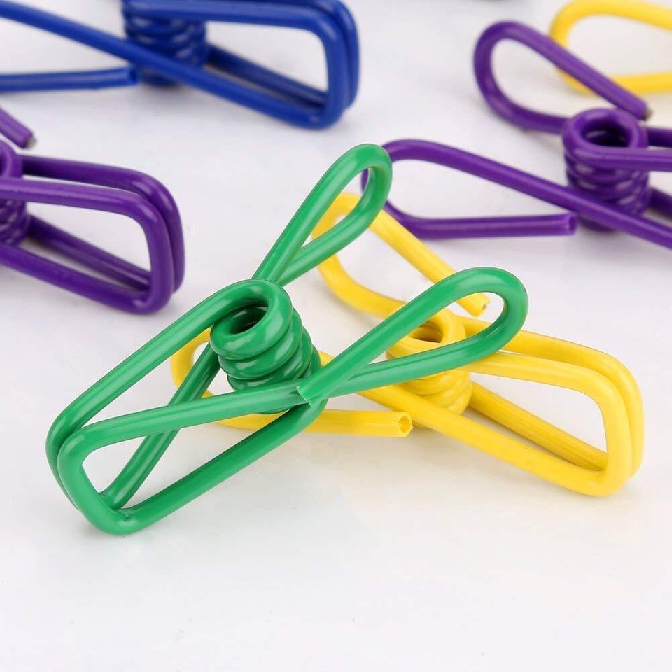 20 Pcs 2 Inch Black And White Chip Clips Pvc Coating High Elasticity ...