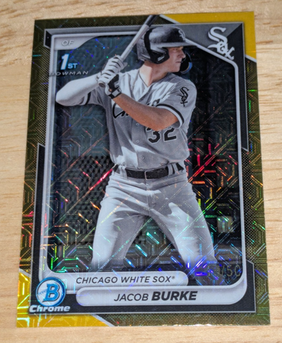 Jacob Burke Chicago White Sox 2024 1st Bowman Chrome GOLD MOJO ROOKIE ...