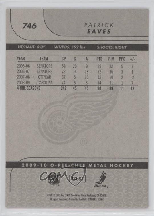 2009-10 O-Pee-Chee Patrick Eaves #746 8tn | eBay