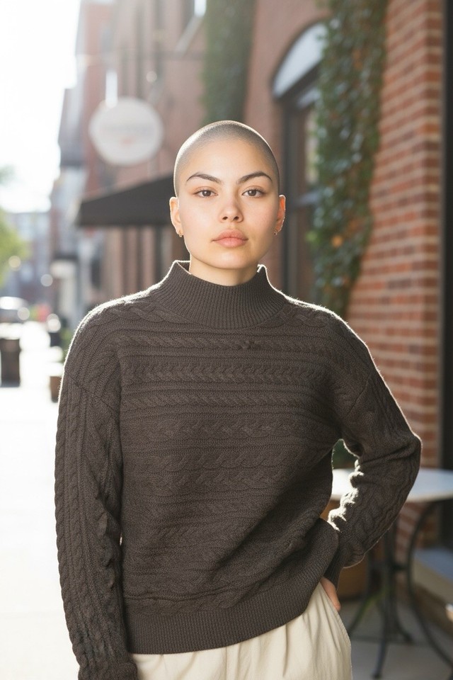 John Paul Richard Heather/Charcoal Cable Knit Sweater Splt Bck Hem ...