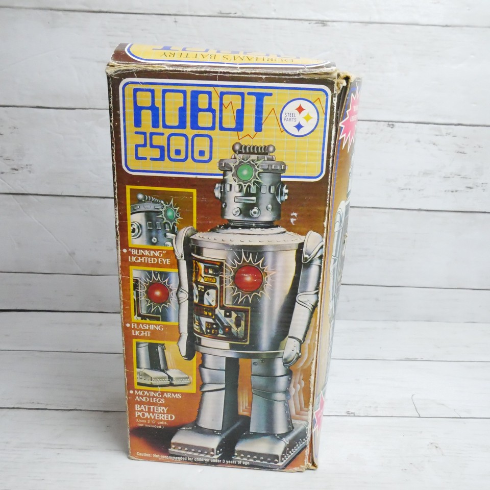 1976 Durham Industries Robot 2500 Battery Powered Walking Toy Blinking ...