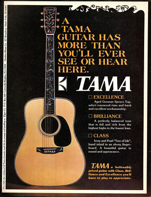 vtg 1970s TAMA ACOUSTIC GUITAR MAGAZINE PRINT AD Tree of Life Neck ...