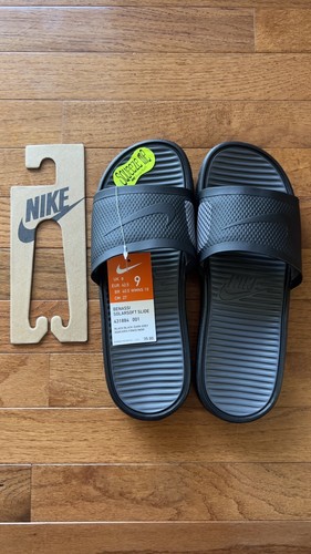 Nike Benassi Sandals Slides Men Size 9 Black Gray | eBay