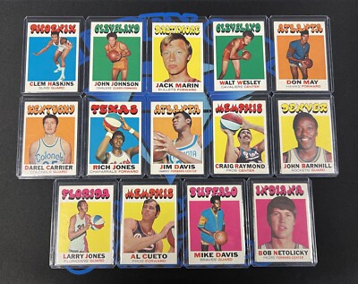 1971-72 TOPPS BASKETBALL LOT OF 14 HASKINS, JOHNSON, MARIN, WESLEY, MAY ...