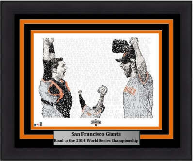 San Francisco Giants 2014 World Series 16" x 20" Framed Baseball Word ...